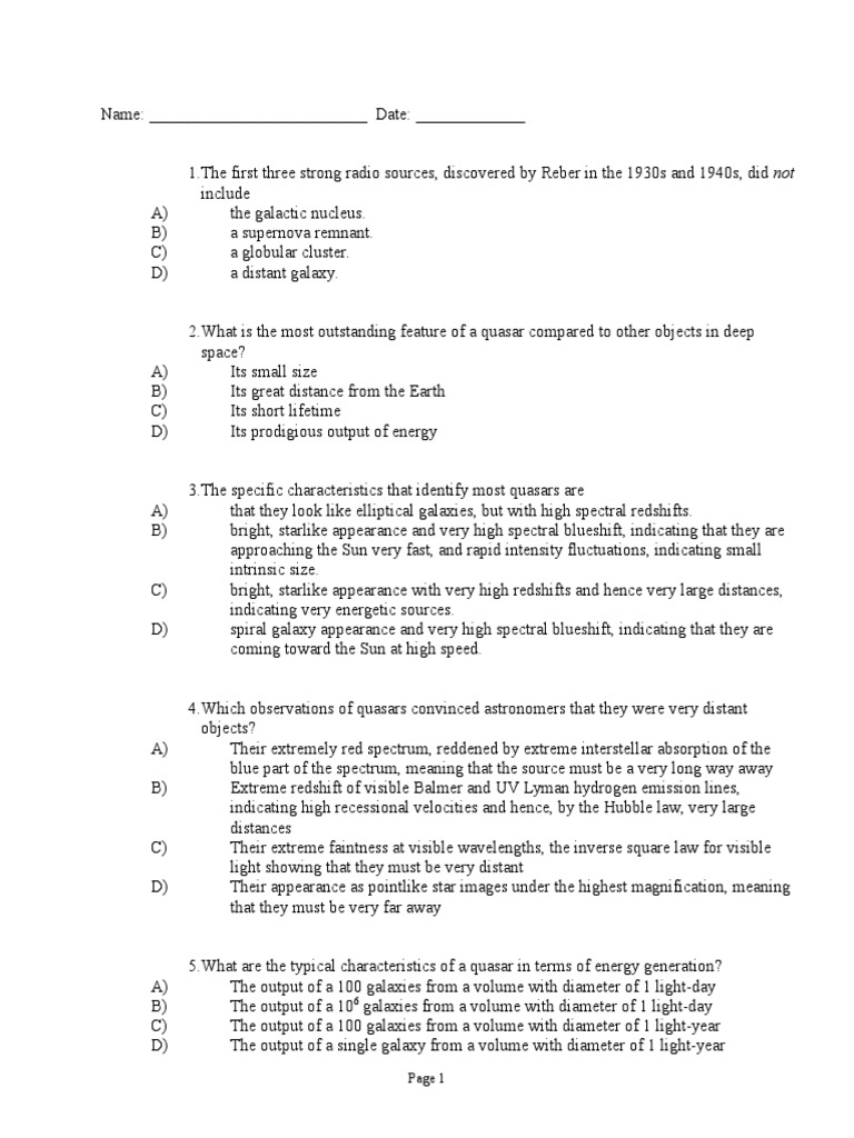 Astronomy - Ch. 17 Practice | PDF | Milky Way | Black Hole