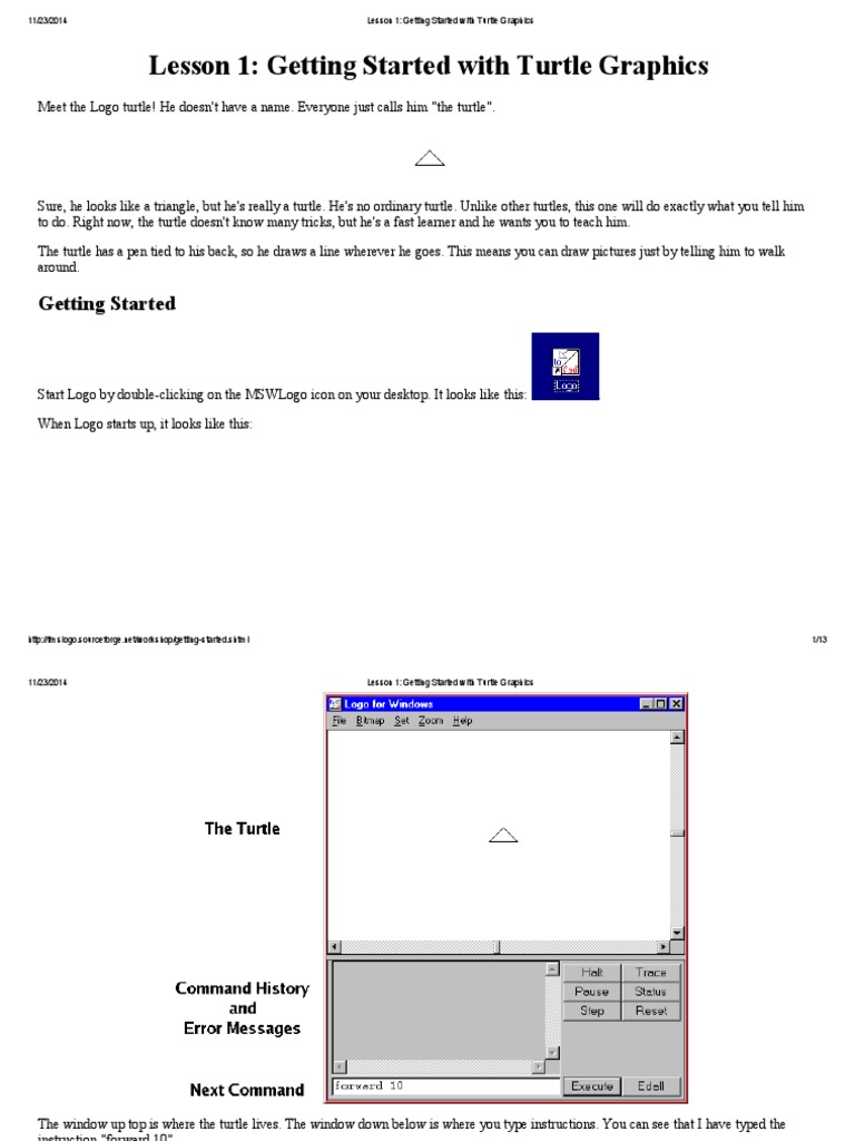 Getting Started With Turtle Graphics | PDF