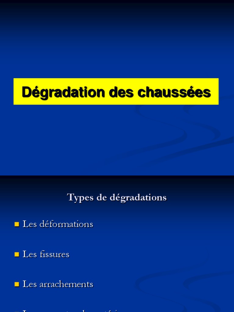 Dégradations de Chaussée | PDF | Transport routier | Transport