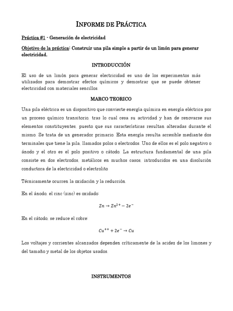 Construir Una Pila Simple A Partir de Un Limón para Generar ...