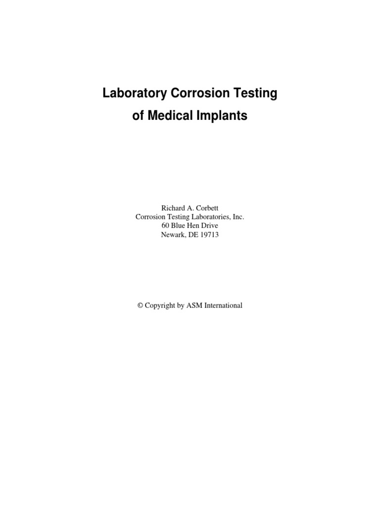 Laboratory Corrosion Testing PDF | PDF | Corrosion | Stainless Steel