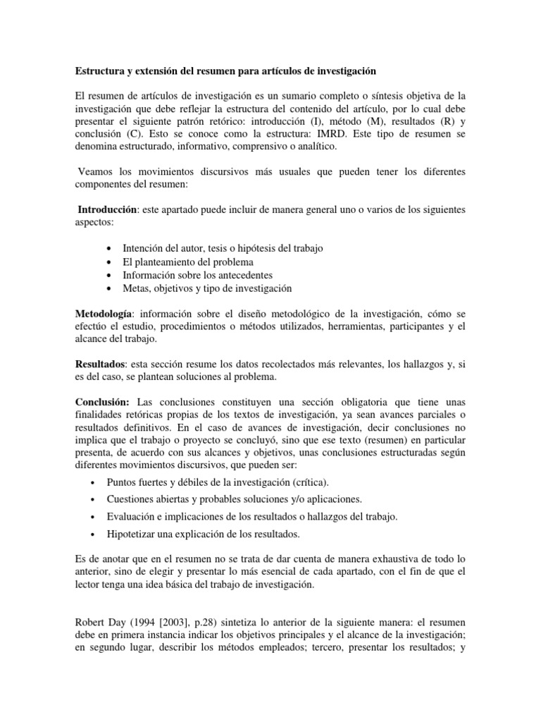 Estructura de Un Resumen