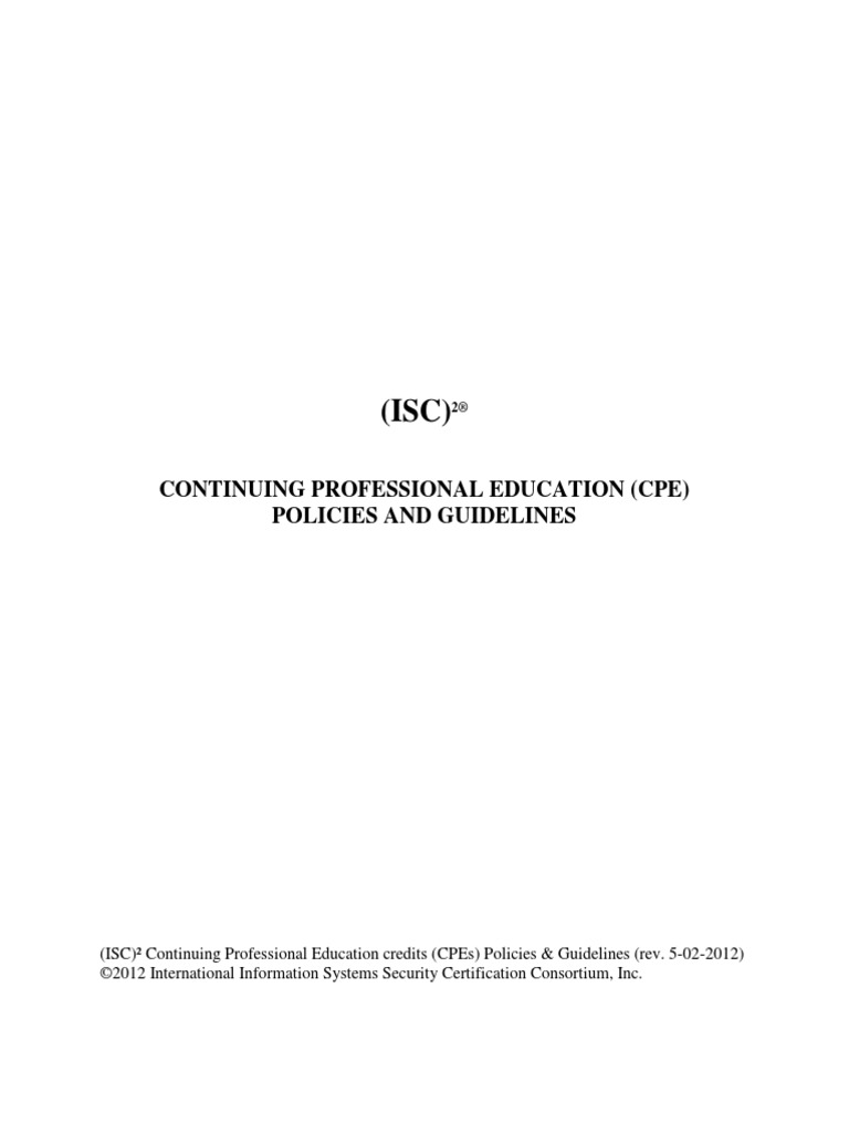 Continuing Professional Education (Cpe) Policies and Guidelines | PDF ...