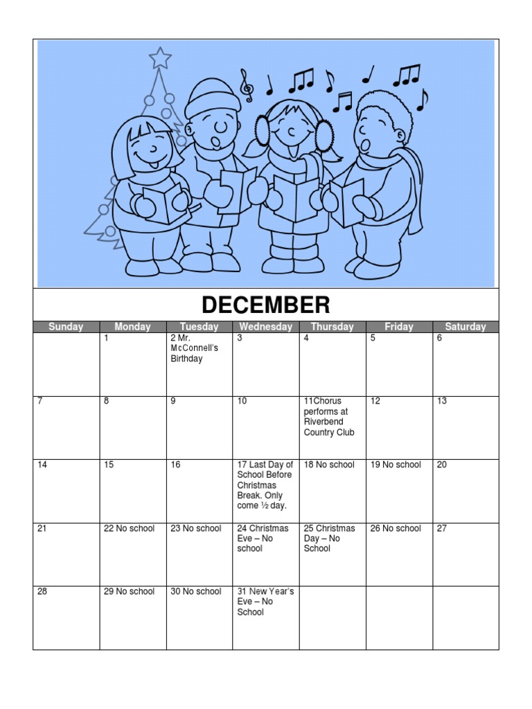 December School Calendar 2023 | PDF