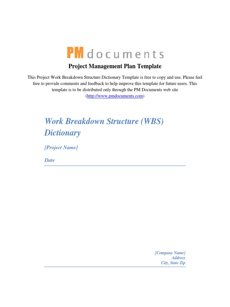 WBS Dictionary Document Template v1.0 | PDF | Systems Engineering ...