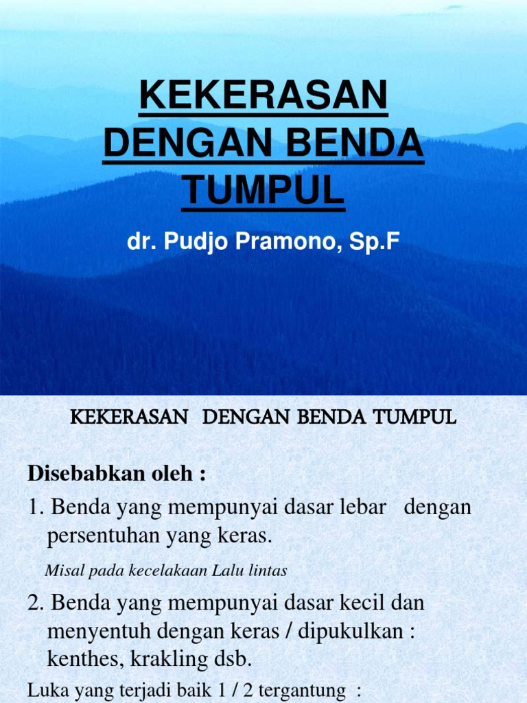 No 4. Kekerasan Dengan Benda Tumpul Dan Senjata API | PDF
