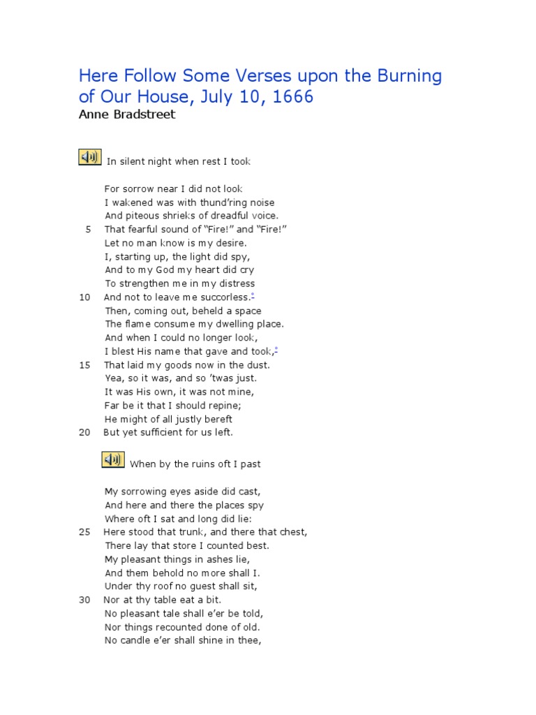 Anne Bradstreet Poem | PDF | Religion And Belief