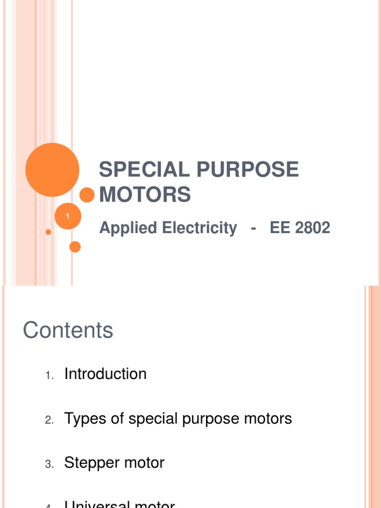 Special Purpose Motors - Large Fonts | PDF | Electric Motor ...