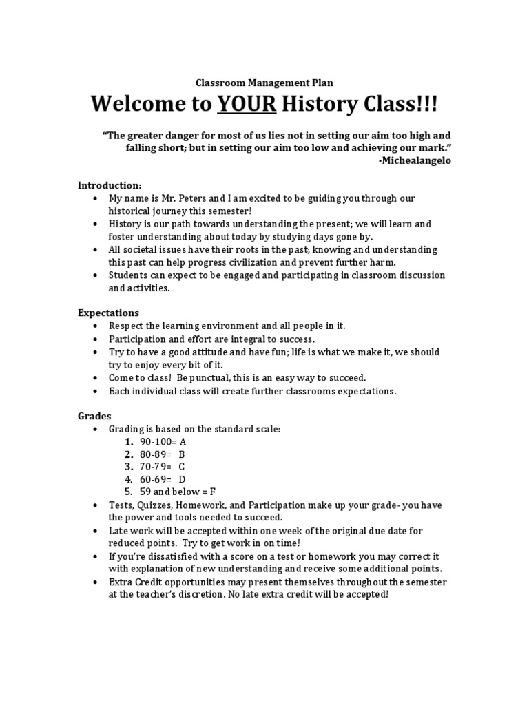 History Class Guidelines | PDF