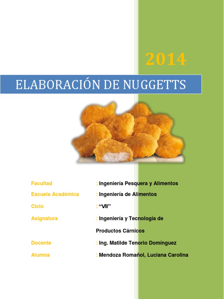 Elaboracion de Nuggets | PDF | Carne | Carne molida