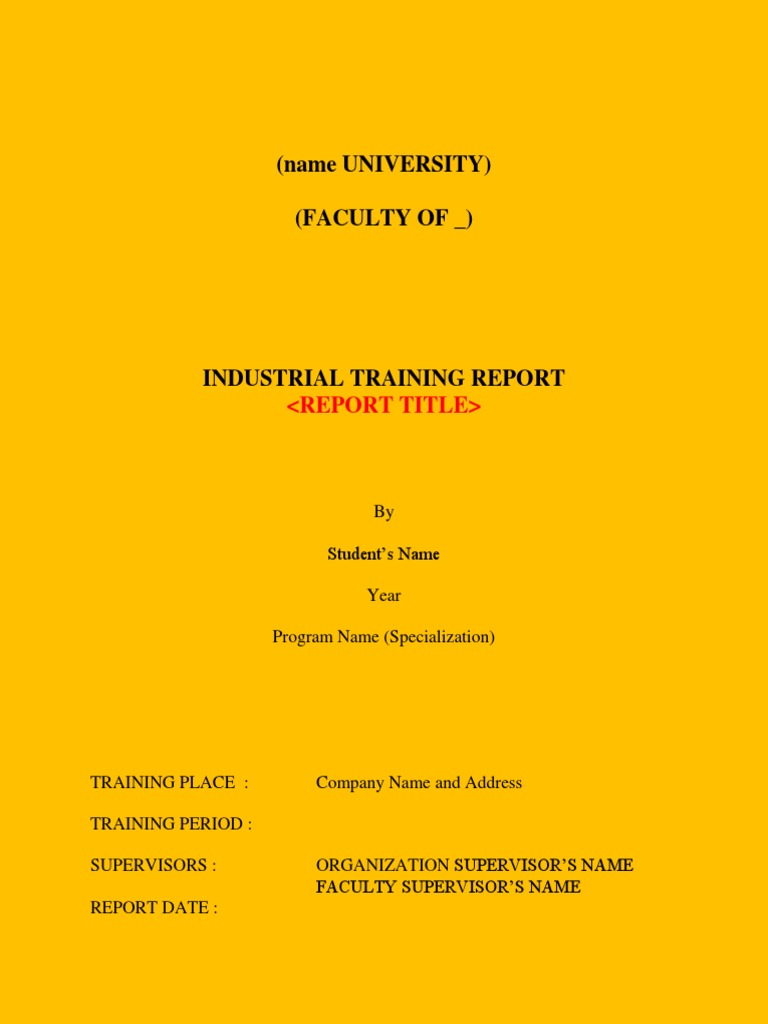 Industrial Training Report Template | PDF