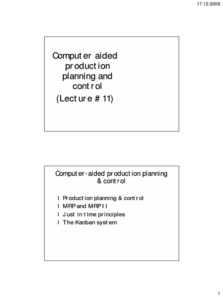 Computer Aided Computer Aided Production Production Planning and ...