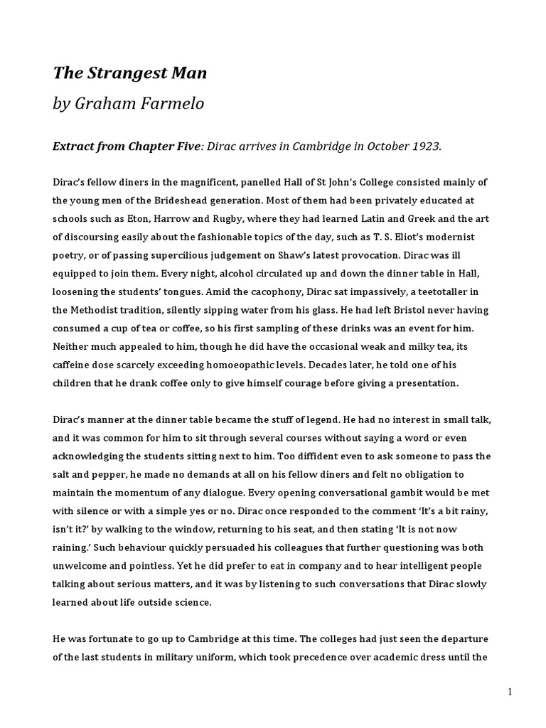 The Strangest Man by Graham Farmelo (Faber) | PDF