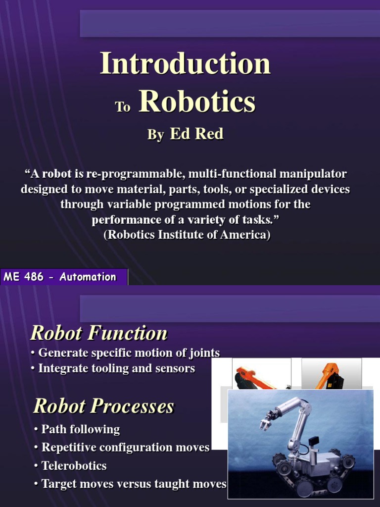Robotics | PDF | Automation | Kinematics
