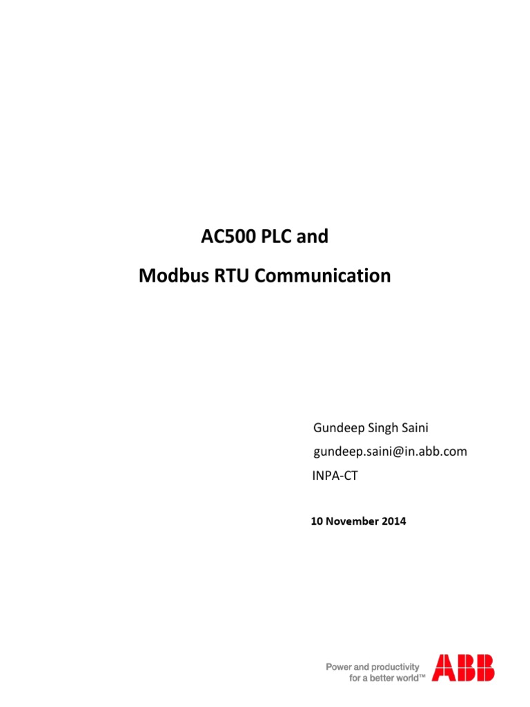 AC500 PLC and Modbus RTU Communication | PDF | Programmable Logic Controller | Ip Address