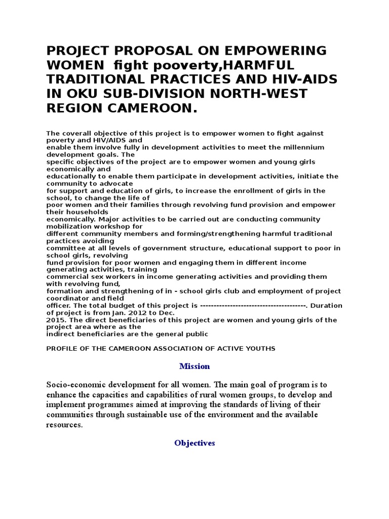 1ec18bb84c - 1337088416 - PROJECT PROPOSAL ON EMPOWERING WOMEN ...