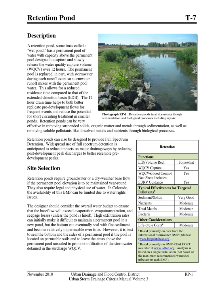 T-07 Retention Pond | PDF | Drainage Basin | Stormwater