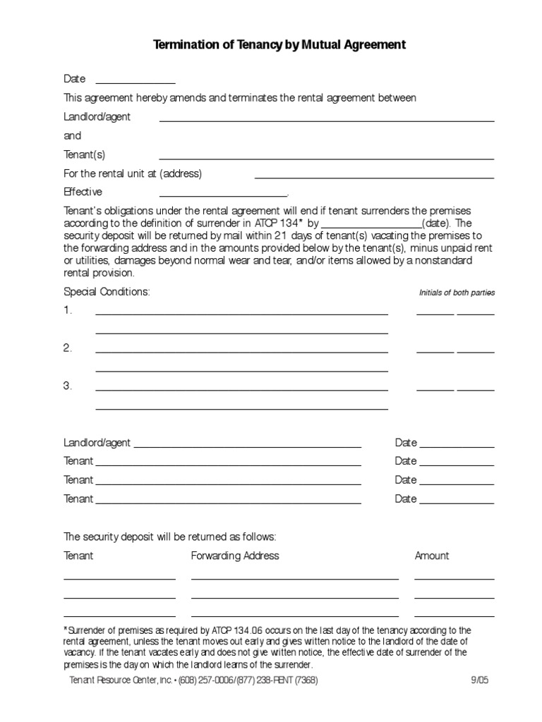 Mutual Termination Agreement | PDF | Finance & Money Management