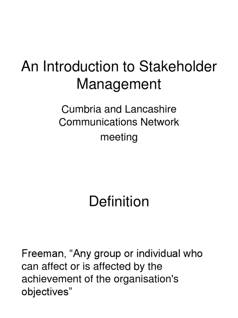 7770an Introduction To Stakeholder Management | PDF | Stakeholder ...