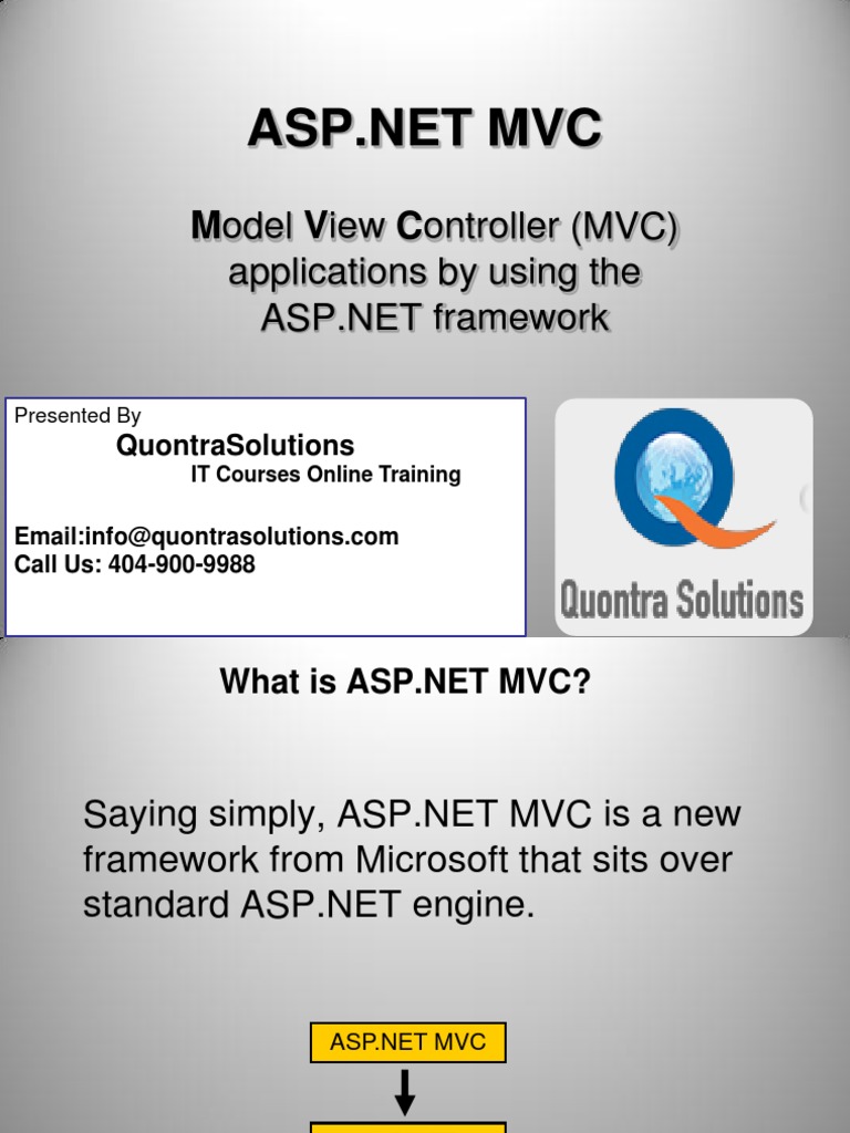MVC4 Applications Presented by QuontraSolutions QuontraSolutions | PDF | Model–View–Controller ...