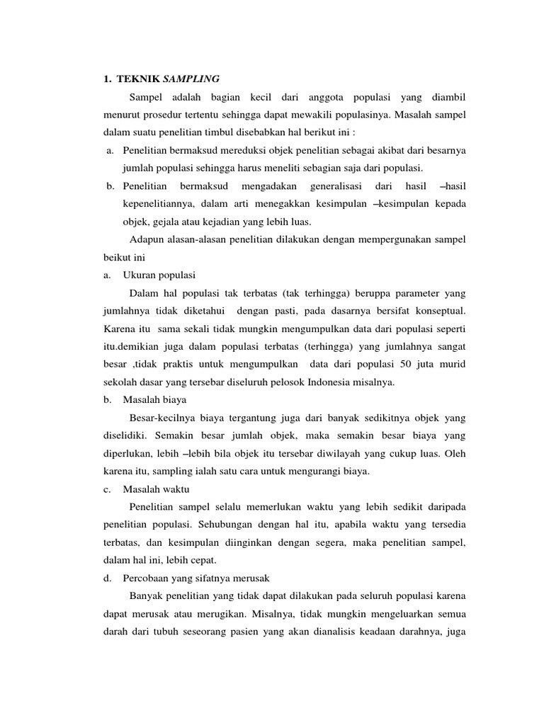 Teknik Sampling | PDF | Pengembangan Diri
