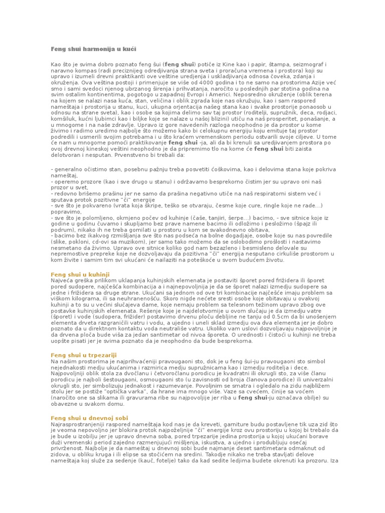 Feng Shui Harmonija U Kući | PDF