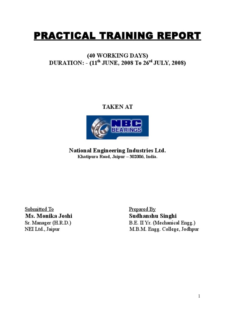 NBC Report | PDF | Grinding (Abrasive Cutting) | Heat Treating
