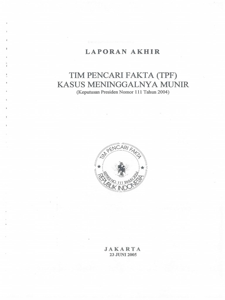 The Full Secret TPF Report On The Munir Assassination | PDF