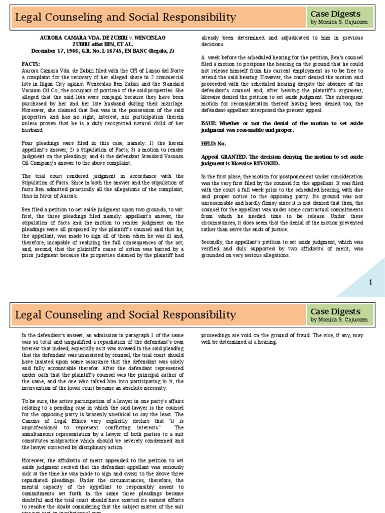 Legal Counseling and Social Responsibility (Legal Ethics) | PDF ...