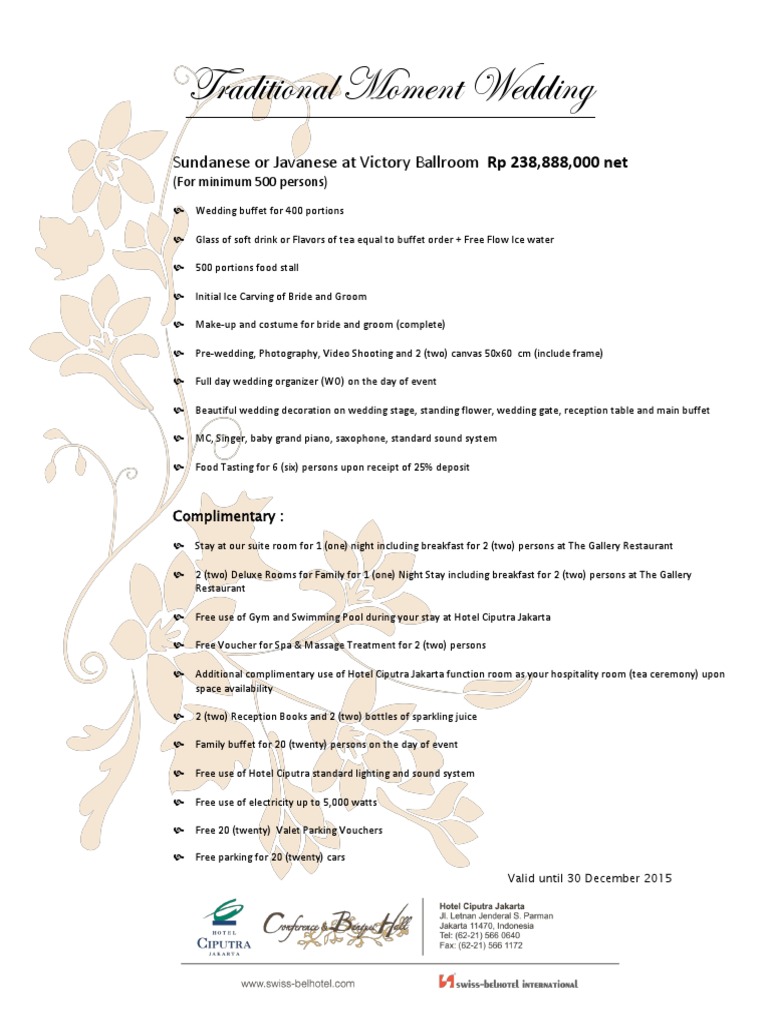 Traditional Wedding Package | PDF