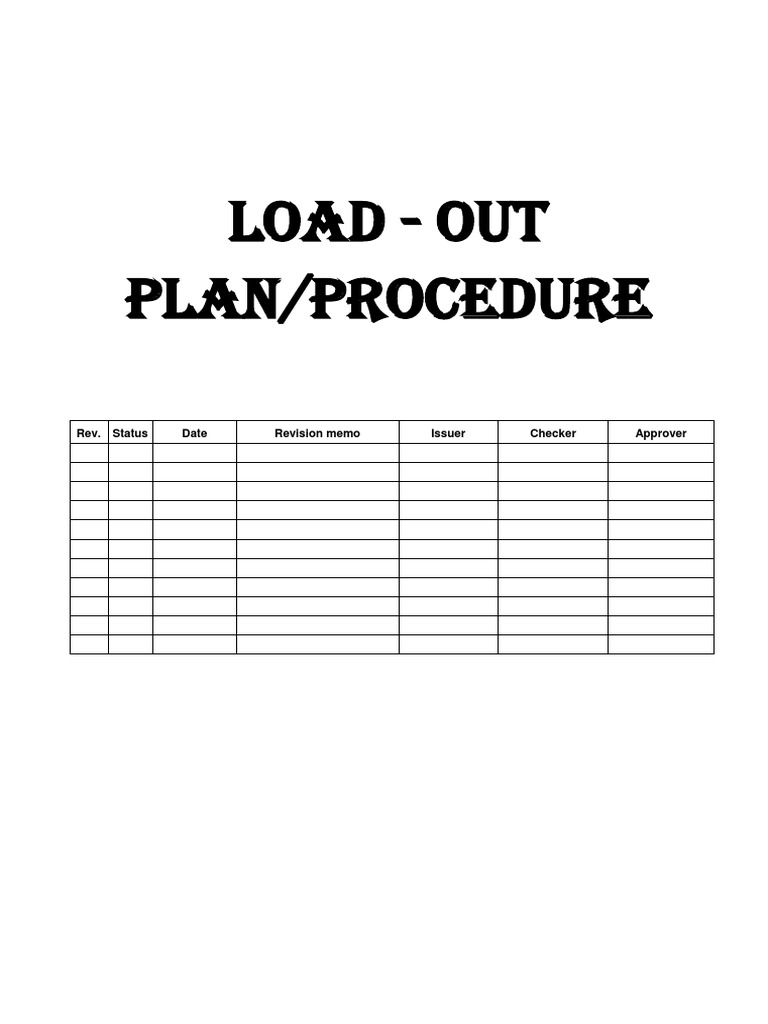 Load Out Plan | PDF | Personal Protective Equipment | Pump