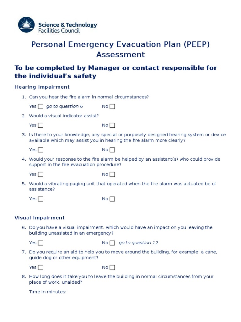 PEEP Assessment | PDF | Emergency Evacuation | Emergency