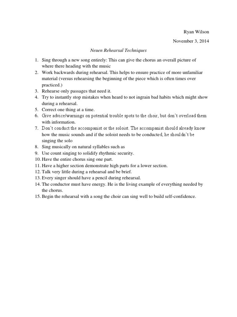 Choral Rehearsal Techniques | PDF | Conducting | Singing