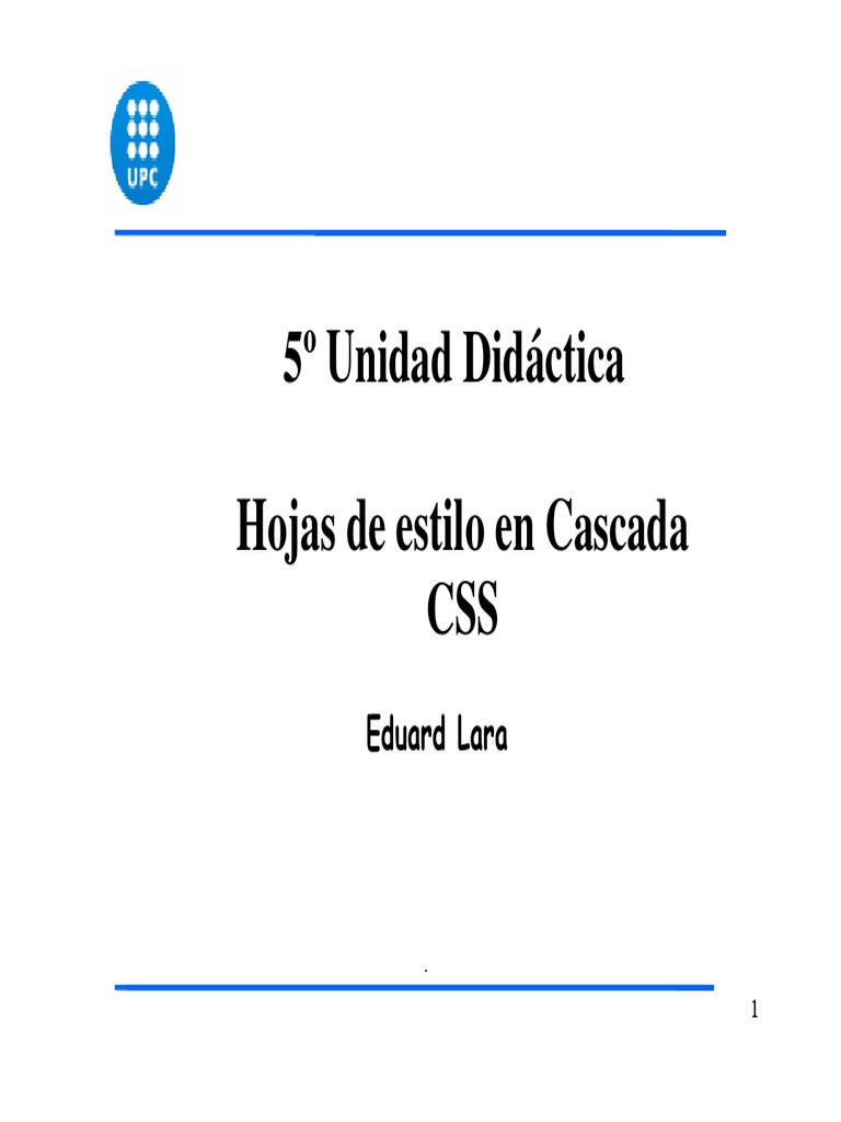 Portales - Ud5 - Hojas de Estilo Css | PDF | Informática