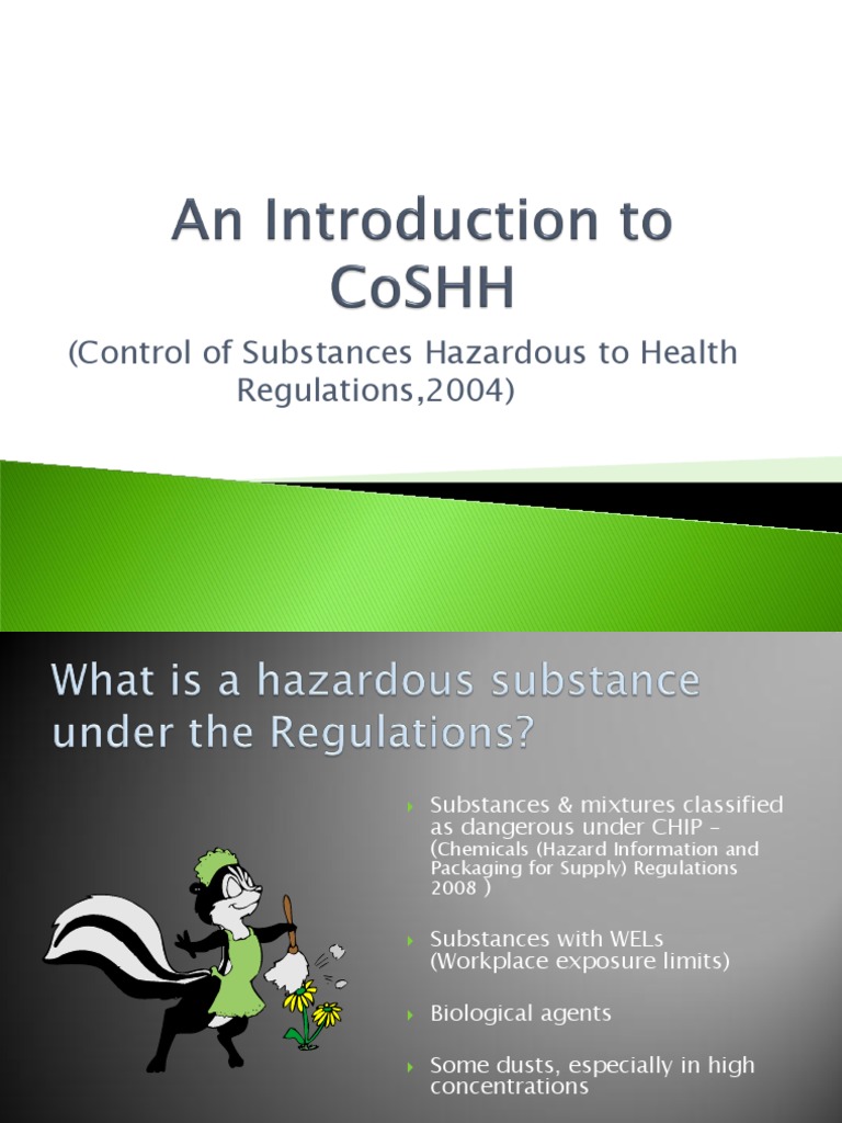 CoSHH Presentation | PDF | Safety | Chemistry