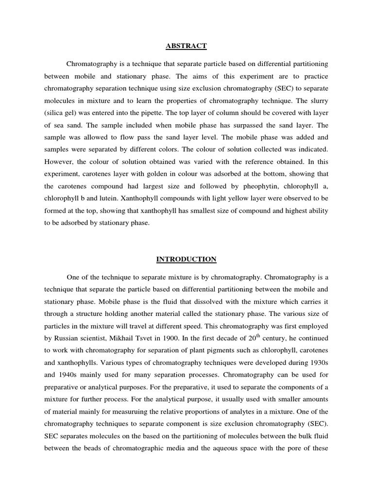Full Lab 5 Biosep | PDF | Elution | Chromatography