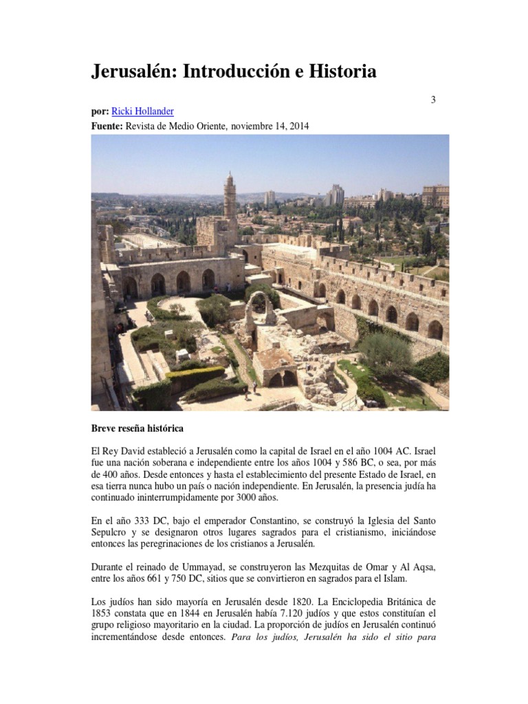 Jerusalén-Introducción e Historia PDF | PDF | Jerusalén | Jordán