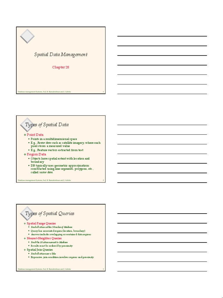 Spatial Data Management: Database Management Systems, 3ed, R. Ramakrishnan and J. Gehrke 1 | PDF ...