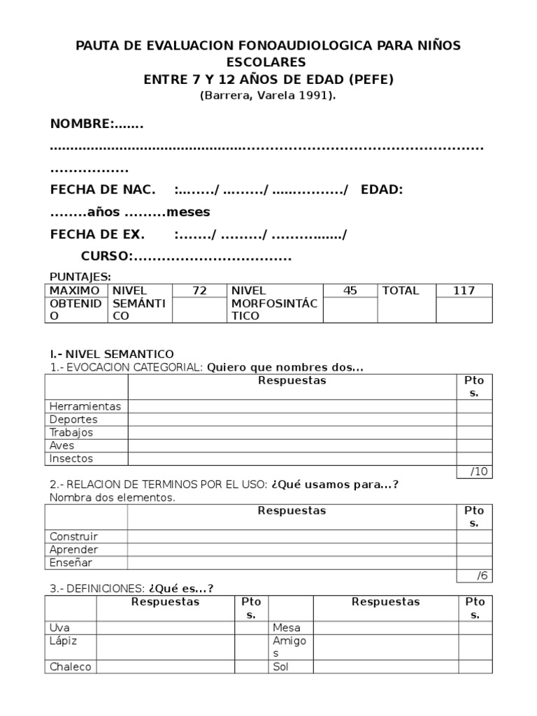 Test_PEFE | Oración (Lingüística) | Palabra