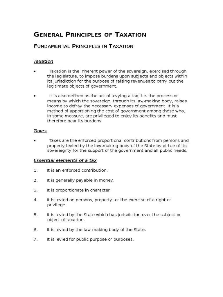 Principles of Taxation Explained | PDF | Progressive Tax | Nonprofit ...