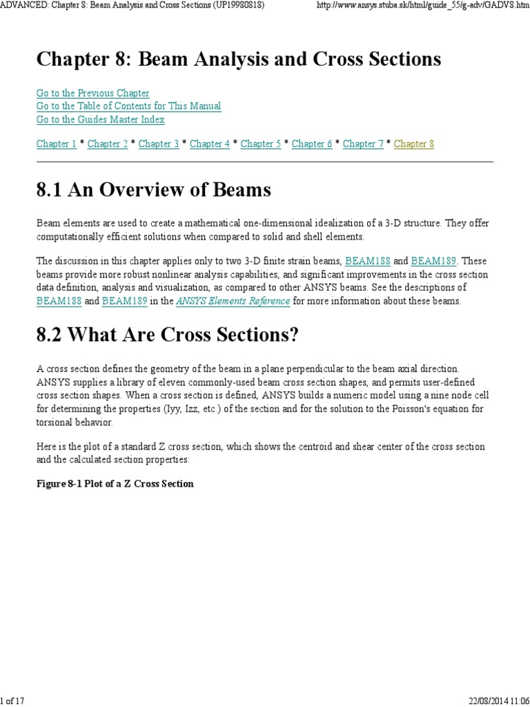 Ansys Beam Analysis and Cross Sections | PDF | Buckling | Beam (Structure)