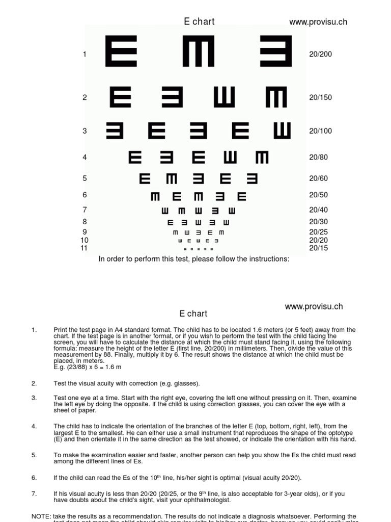 Tumbling E Chart | PDF