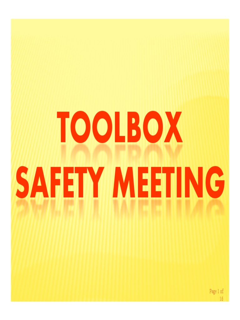 Toolbox Meeting | PDF | Safety | Business