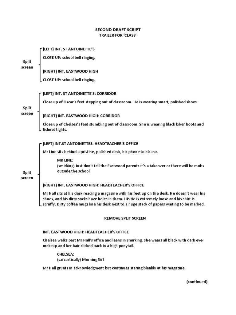 Script Draft 2 | PDF | Clothing | Leisure