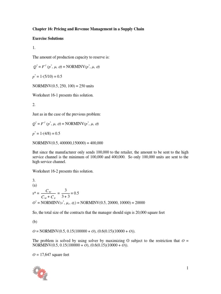 Chapter 16 Answers To Exercises | PDF | Nonlinear System | Profit ...