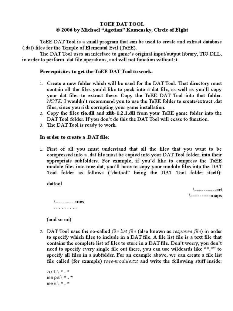 Dat Tool | PDF | Computer File | Directory (Computing)