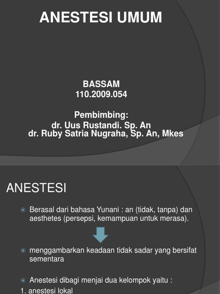 Anestesi Umum | PDF