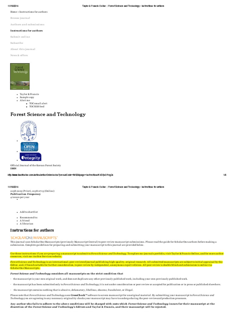 Forest Science and Technology | PDF