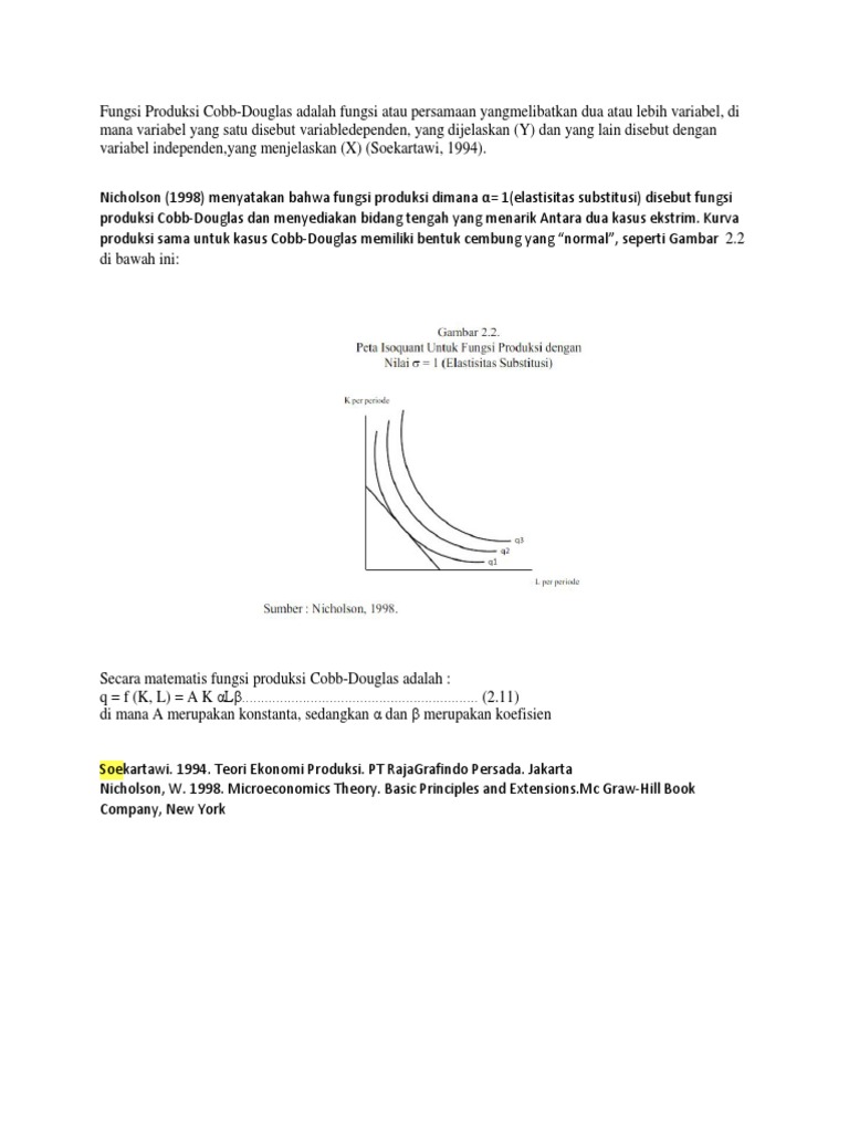 Fungsi Produksi Cobb | PDF | Metode & Bahan Ajar | Dewasa Muda