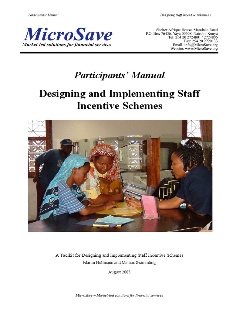 Staff Incentive Scheme Design Toolkit | PDF | Goal | Incentive